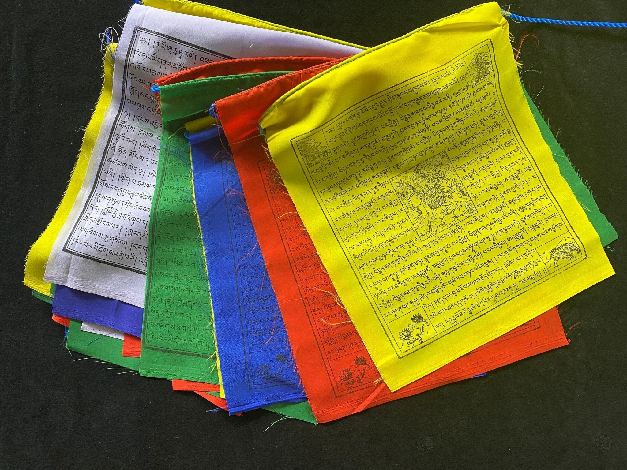 Mixed Deity Prayer Flags | Tibetan Prayer Flags | 9in x 12in | 1 set o ...
